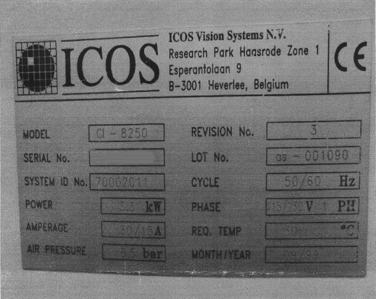 KLA / ICOS CI 8250 마스크 & 웨이퍼 검사기 판매 가격 #196123, 1999에 사용됨 > CAE에서 구매