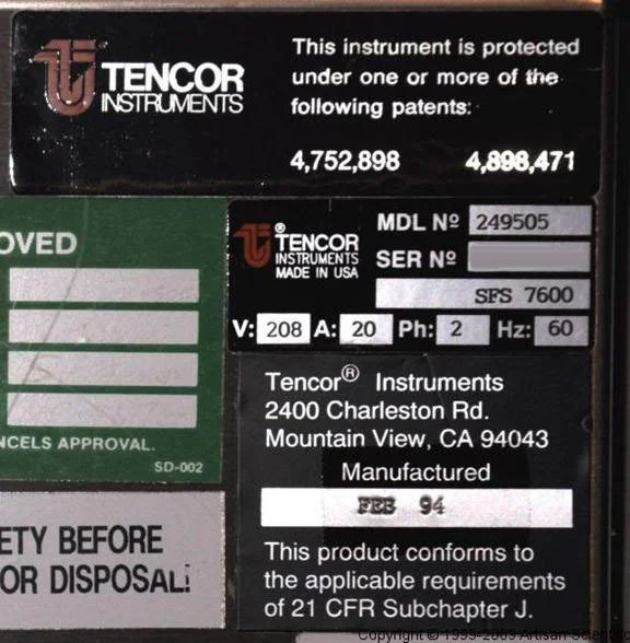 KLA / TENCOR / PROMETRIX 7600 Surfscan 웨이퍼 테스터 판매 가격 #9180757에 사용됨 ...