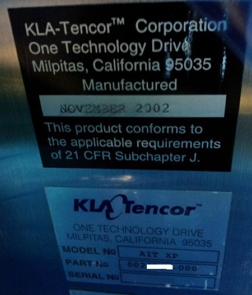KLA / TENCOR AIT XP 익숙한 판매용 가격 #9036650, 2002 > 사다 from CAE