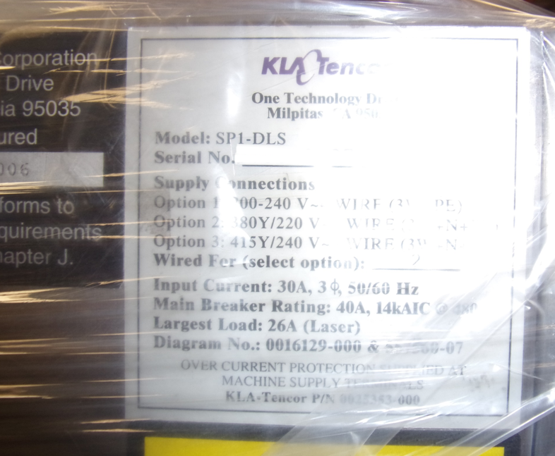 KLA / TENCOR SP1-DLS 마스크 & 웨이퍼 검사기 판매 가격 #9130636에 사용됨 > CAE에서 구매