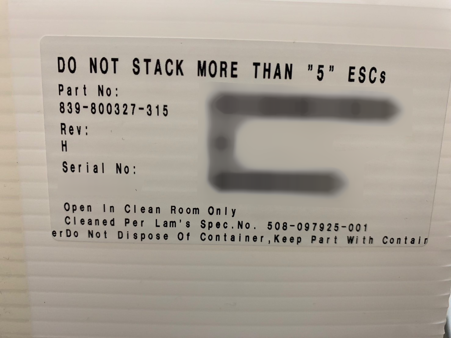 LAM RESEARCH 839-800327-315 Reactor used for sale price #293818397 ...