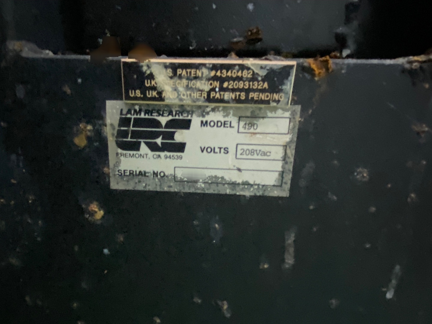 LAM RESEARCH Frames for Autoetch 490 Etcher / Asher used for sale price ...