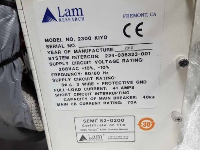 LAM RESEARCH 2300 Versys Etcher / Asher used for sale price #9152530 ...