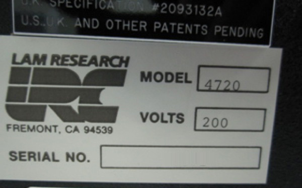LAM RESEARCH 4720 에처/애셔 판매 가격 #161498에 사용됨 > CAE에서 구매