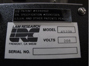 LAM RESEARCH Rainbow 4520B 에처/애셔 판매 가격 #151113, 1992에 사용됨 > CAE에서 구매