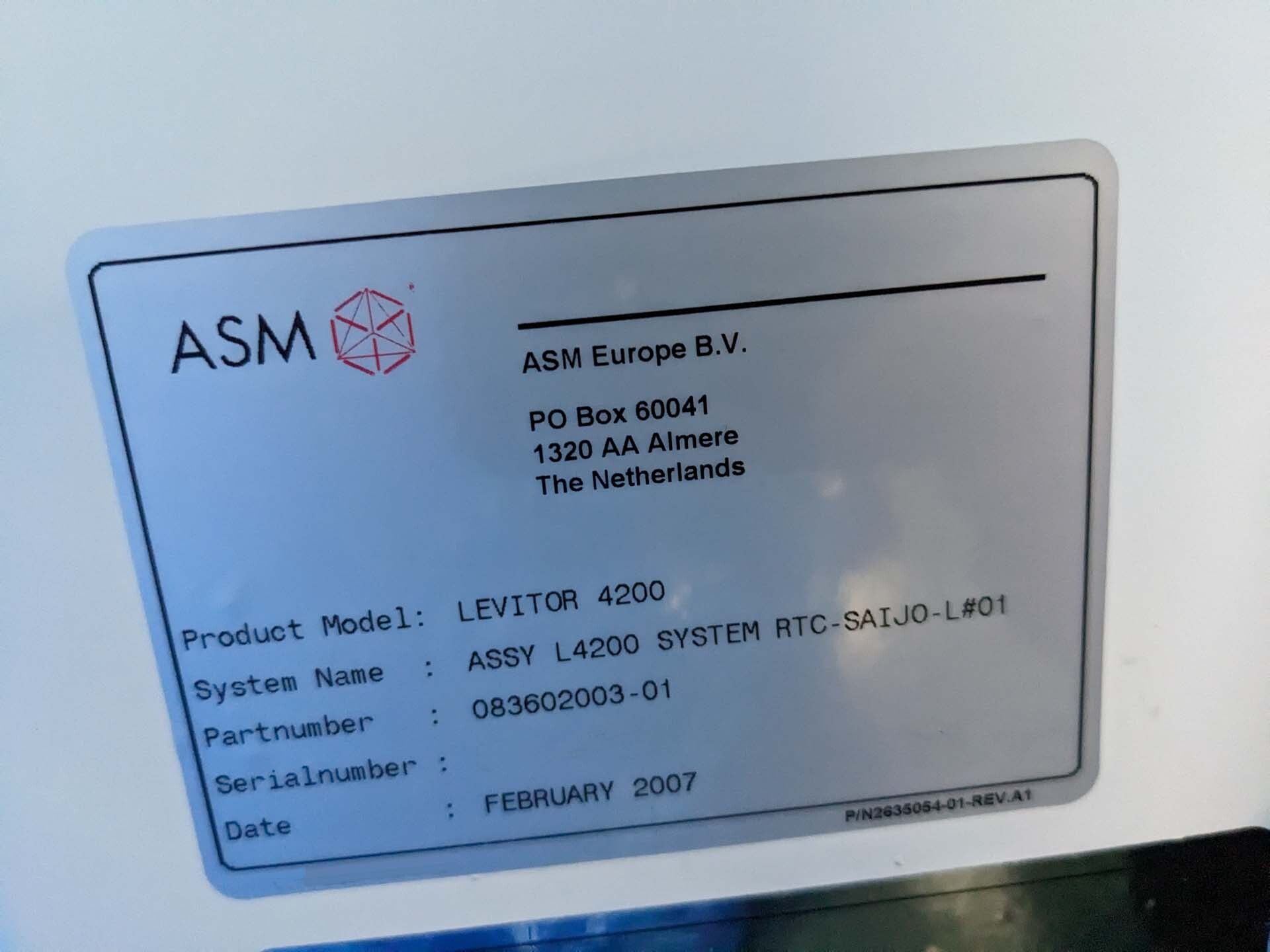 ASM Levitor 4200 used for sale price #293657286, 2007 > buy from CAE