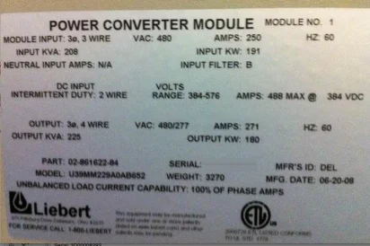 LIEBERT 610 Power Supply used for sale price #9009235 > buy from CAE