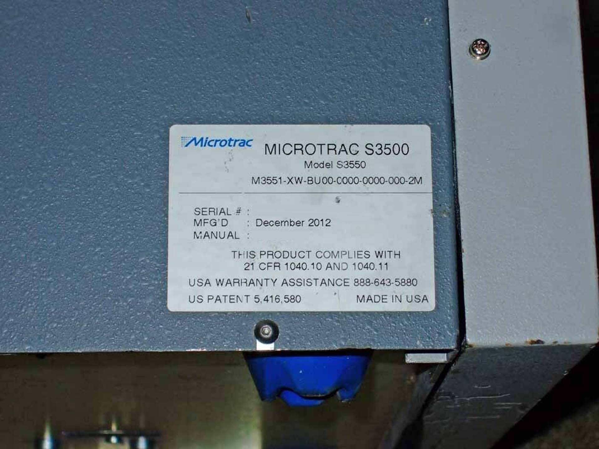 Microtrac S3500 Used For Sale Price 9243136 2012 Buy From Cae