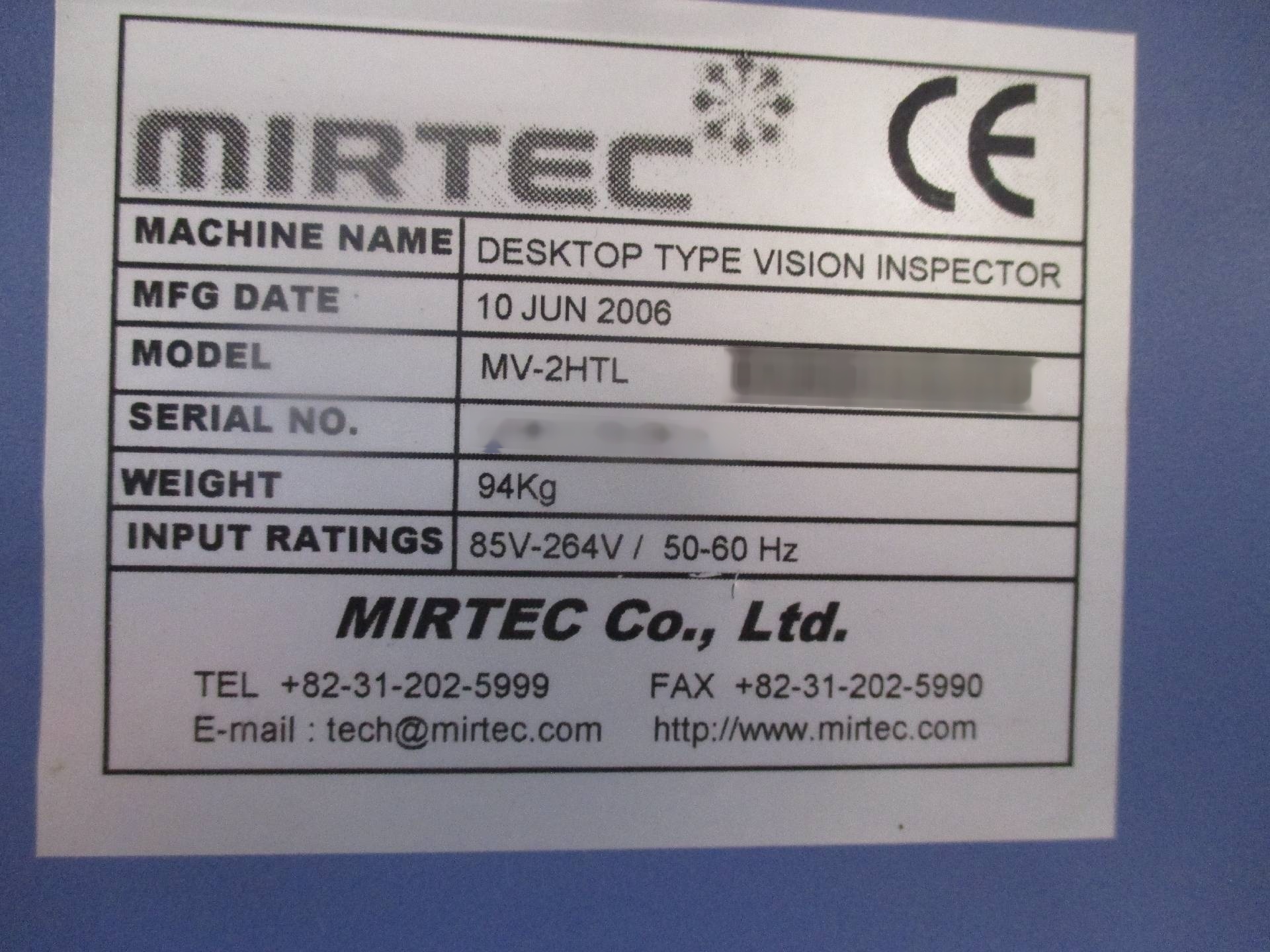 MIRTEC MV-2HTL used for sale price #293814455, 2006 > buy from CAE