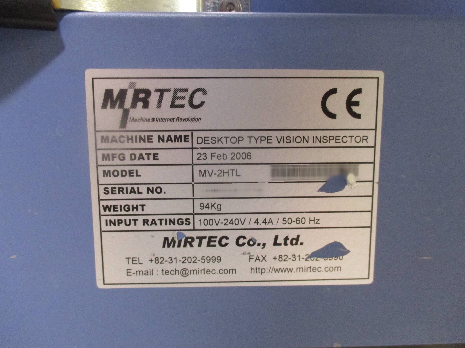 MIRTEC MV-2HTL used for sale price #293814455, 2006 > buy from CAE