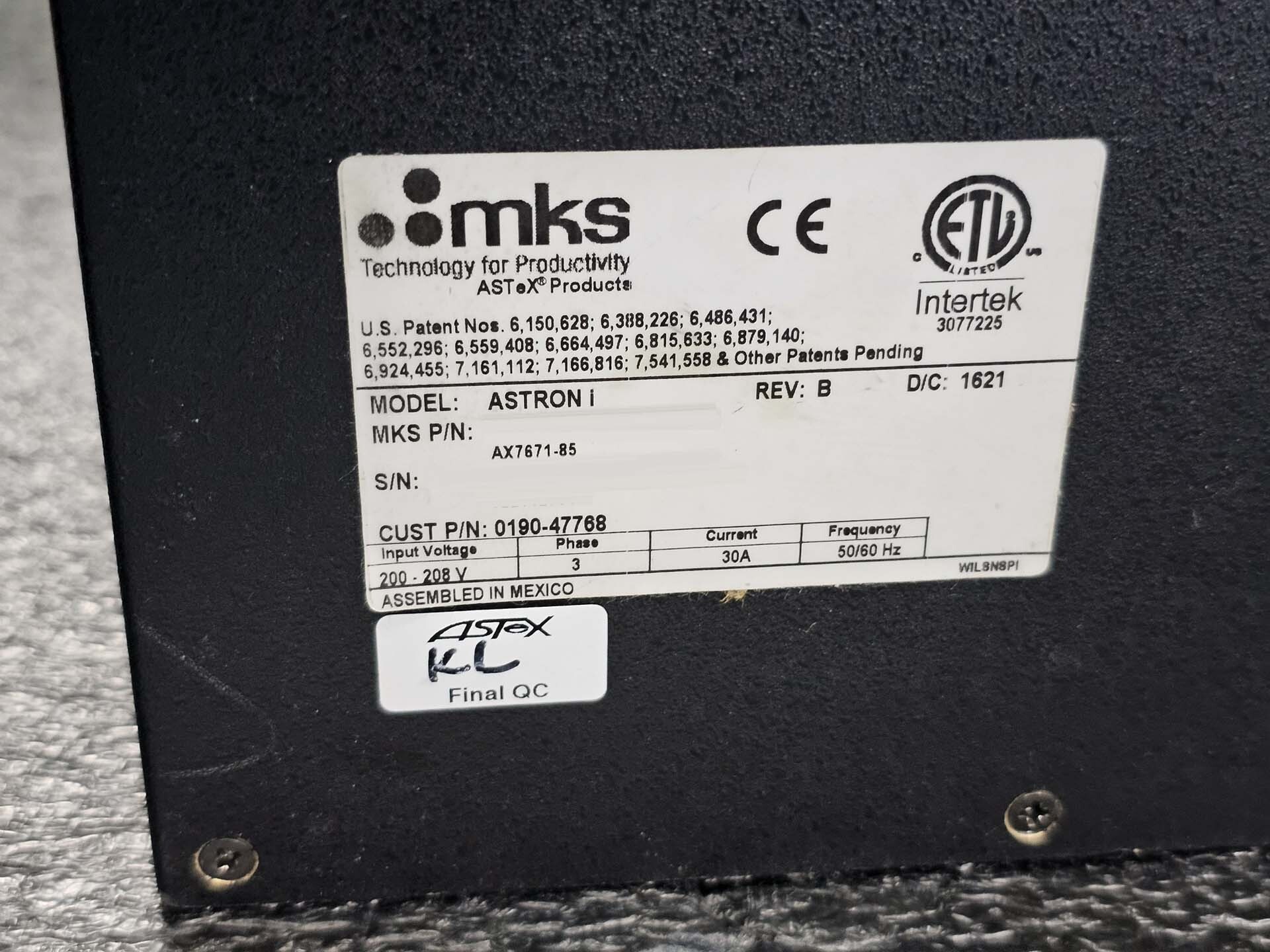 MKS / ASTEX Astron 3L Power Supply used for sale price #293809782 > buy ...