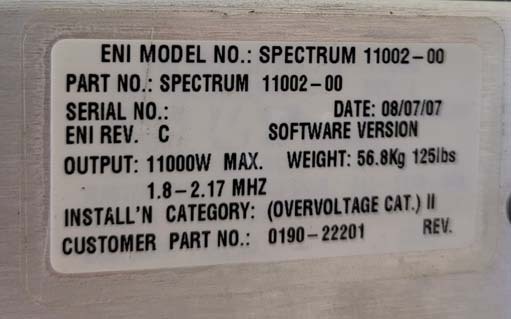 MKS / ENI Spectrum 11002-00 Used for sale price #293660336, 2007 > buy ...