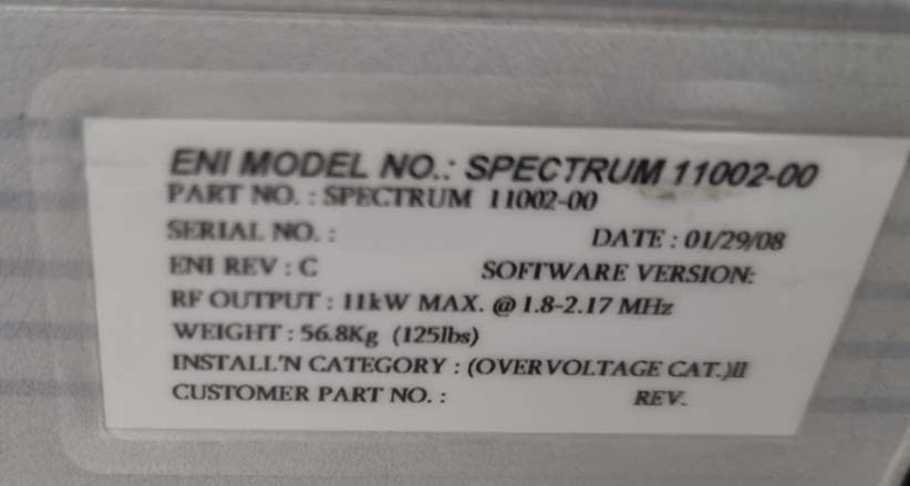 MKS / ENI Spectrum 11002-00 사용됨 판매용 가격 #293659361, 2008 > 구매 로부터 CAE