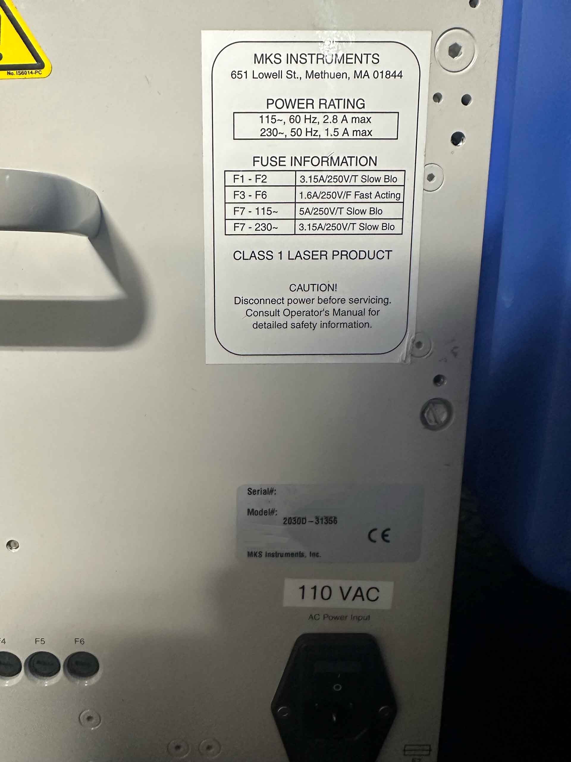 MKS 2030D-31356 실험실 장비 & 액세서리 판매 가격 #293725141에 사용됨 > CAE에서 구매