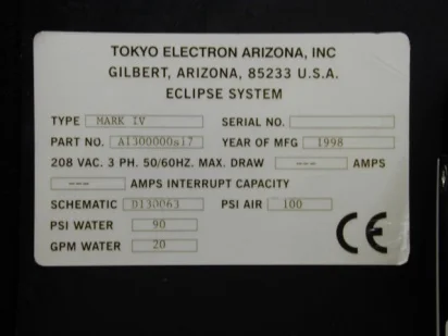 MRC / TEL / TOKYO ELECTRON Eclipse Mark IV Sputtering System used for ...