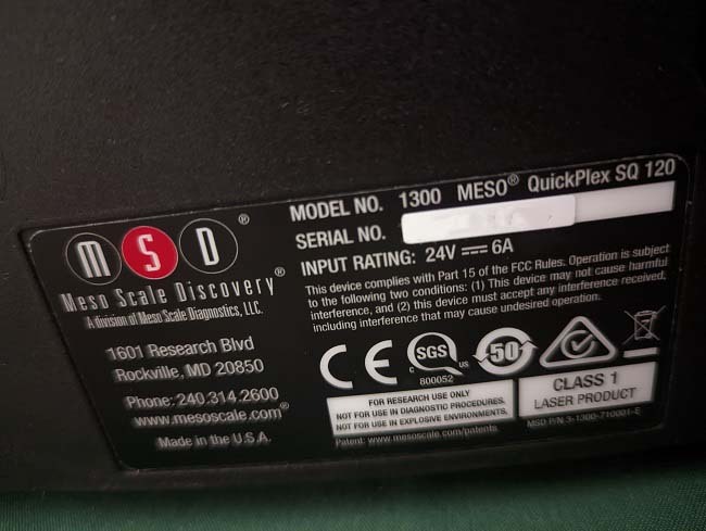 MSD MESO QuickPlex SQ 120 Electronic Test Equipment used for sale price ...