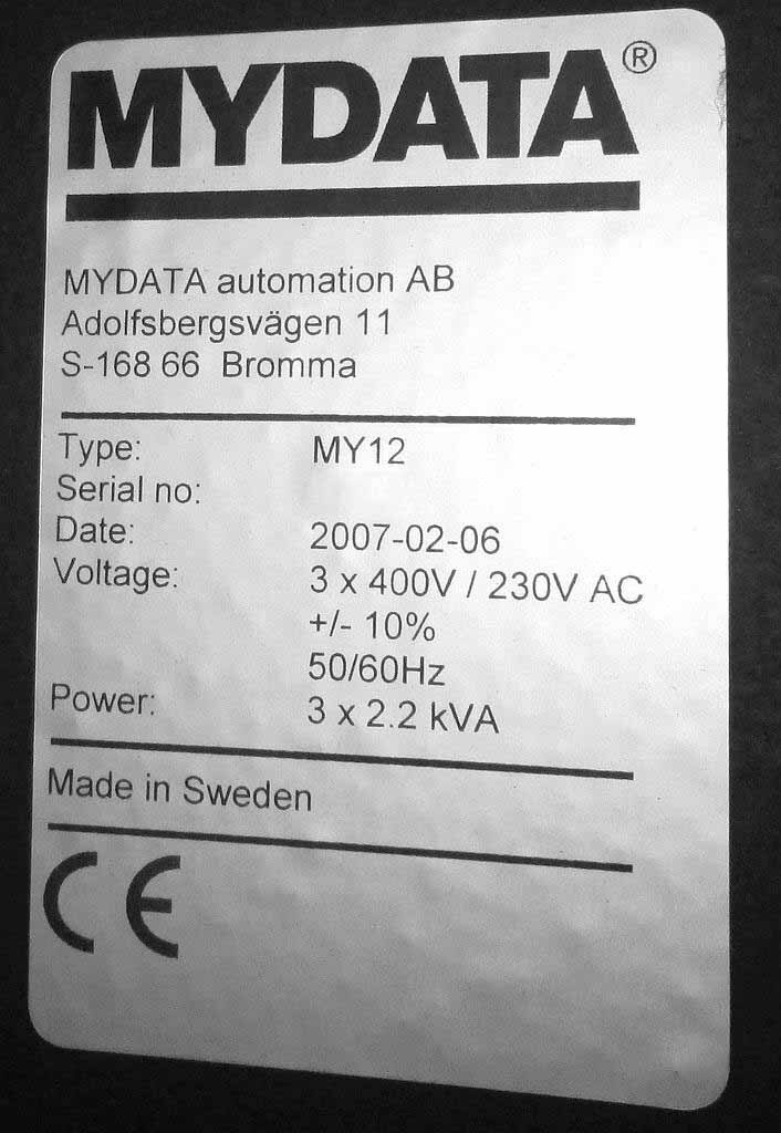 MYDATA MY 12E used for sale price #293653307, 2007 > buy from CAE