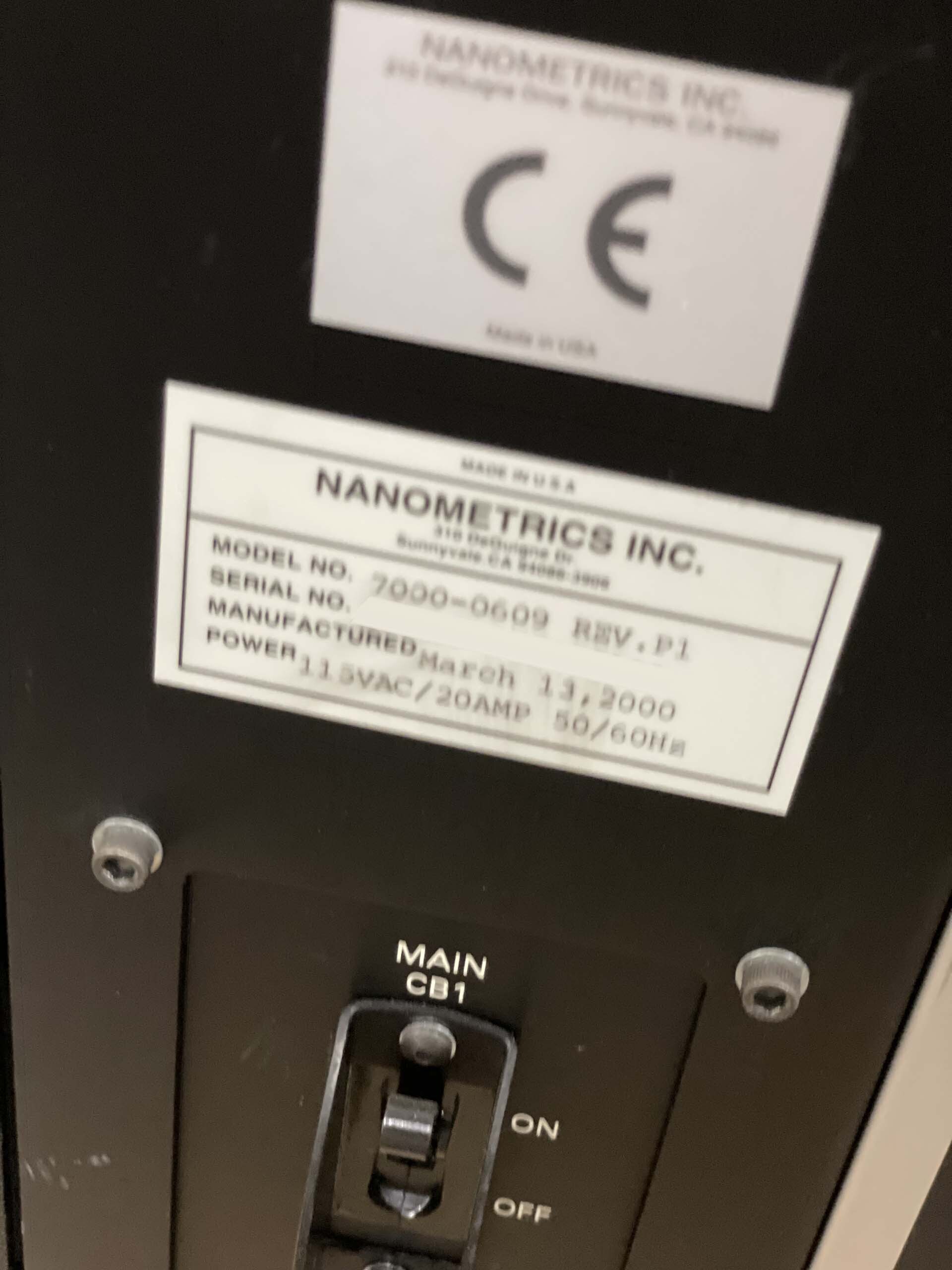 NANOMETRICS NANOSPEC 8000XSE 光罩與晶圓檢測設備 用於銷售價格 #293627333, 2000 > 從 CAE 購買
