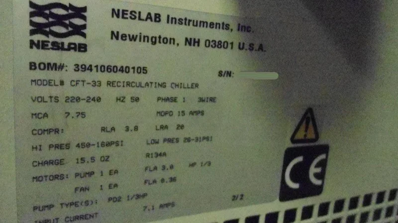 NESLAB CFT-33 칠러 판매 가격 #9010008에 사용됨 > CAE에서 구매