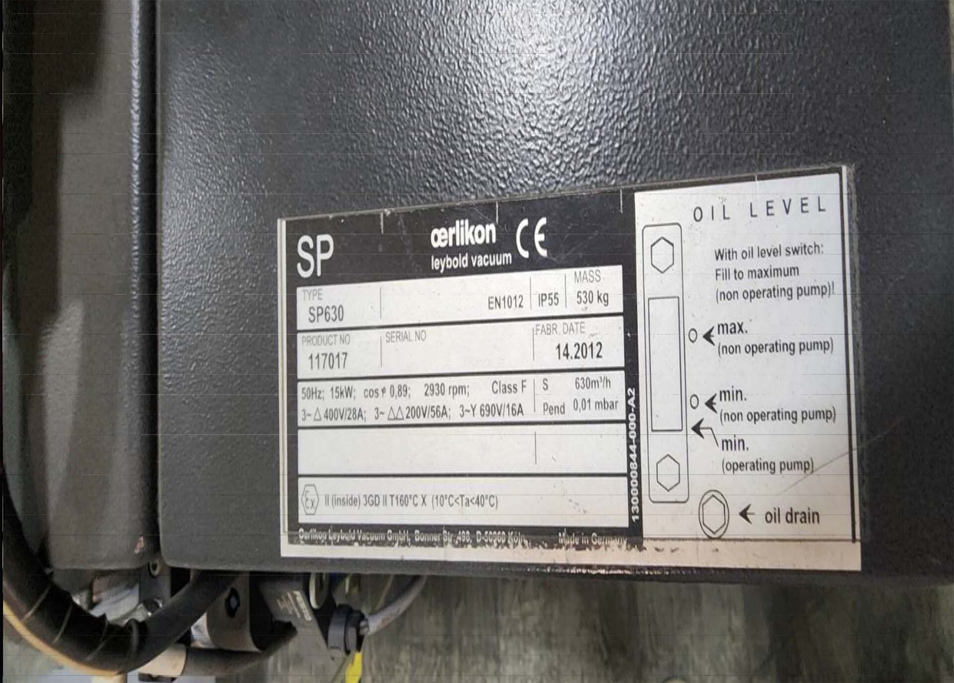 OERLIKON / LEYBOLD SP 630 Pump used for sale price #293769896 > buy ...