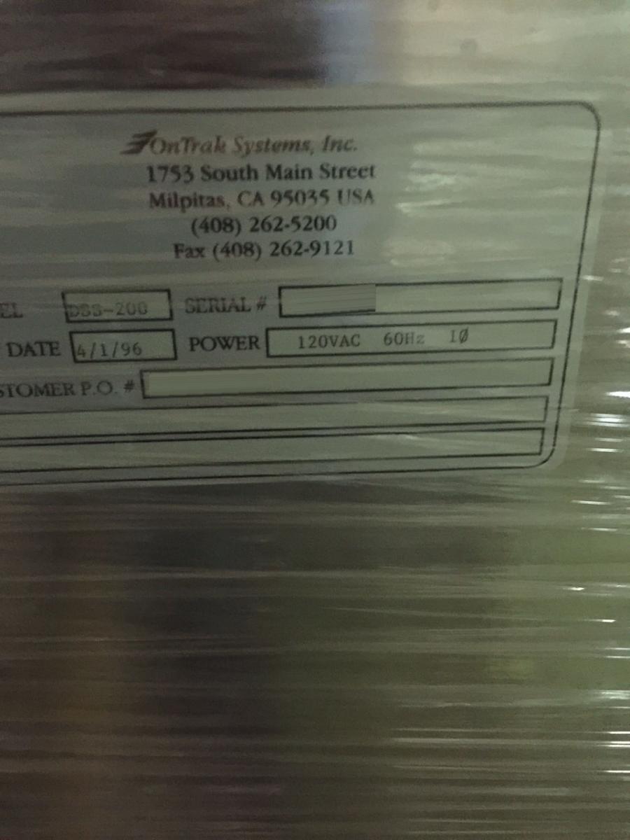 ONTRAK DSS 200 Series II CE 가스 세정기 판매 가격 #9118850, 1996에 사용됨 > CAE에서 구매