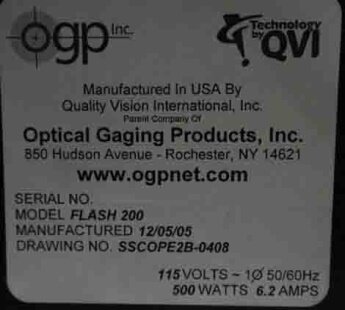 OPTICAL GAGING PRODUCTS / OGP SmartScope Flash 200 Optical Comparator ...