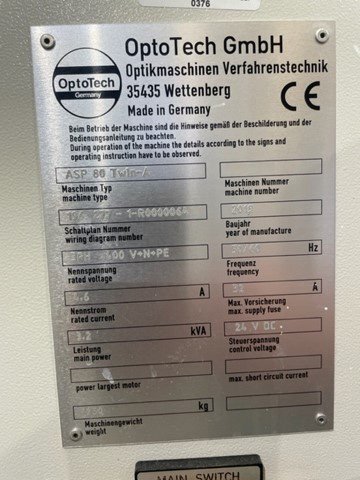 OPTOTECH ASP 80 Twin A Used for sale price #293624503, 2019 > buy from CAE