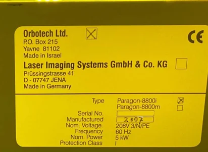 ORBOTECH Paragon 8800i used for sale price #293652540, 2007 > buy from CAE