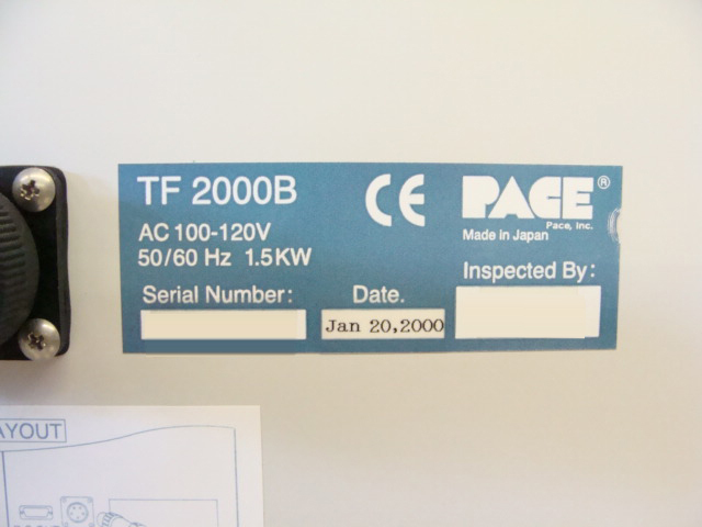 PACE TF 2000 PCB 납땜 기계 판매 가격 #9070724, 2000에 사용됨 > CAE에서 구매