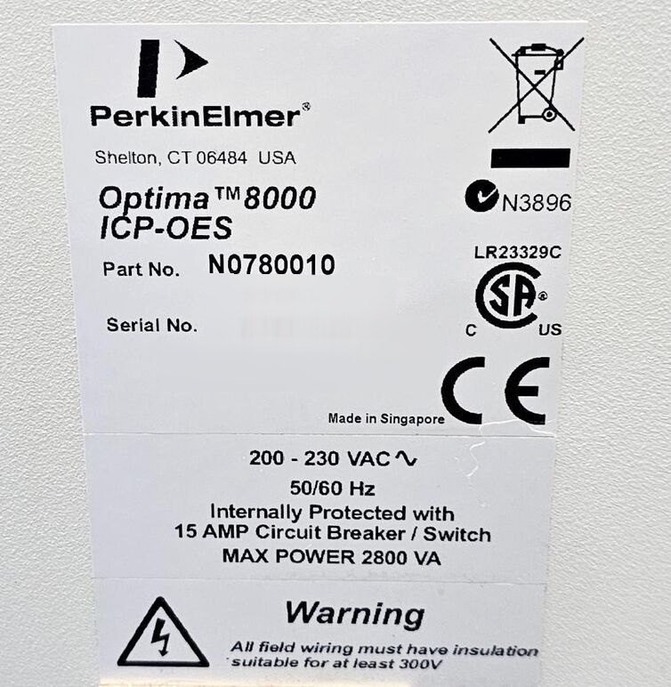 PERKIN ELMER Optima 8000 Spectrometer used for sale price #293813176 ...