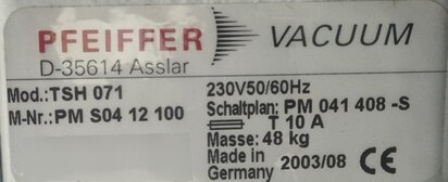 Used PFEIFFER TSH 071 PUMPS for sale > buy from CAE