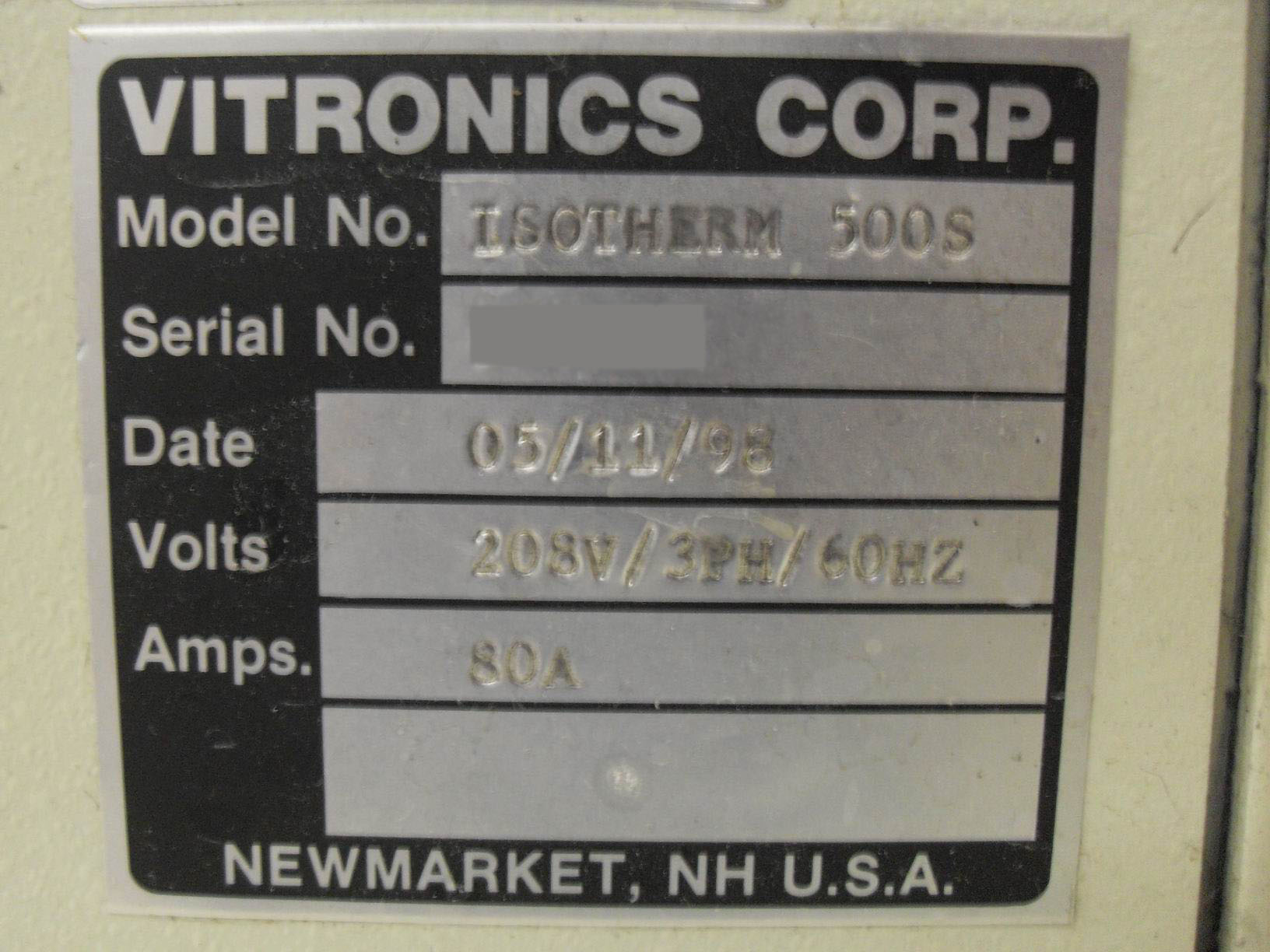 VITRONICS SOLTEC Isotherm 500S used for sale price #101723, 1998 > buy ...