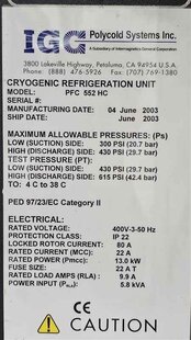 POLYCOLD PFC 552 HC Chiller used for sale price #293797552, 2003 > buy ...