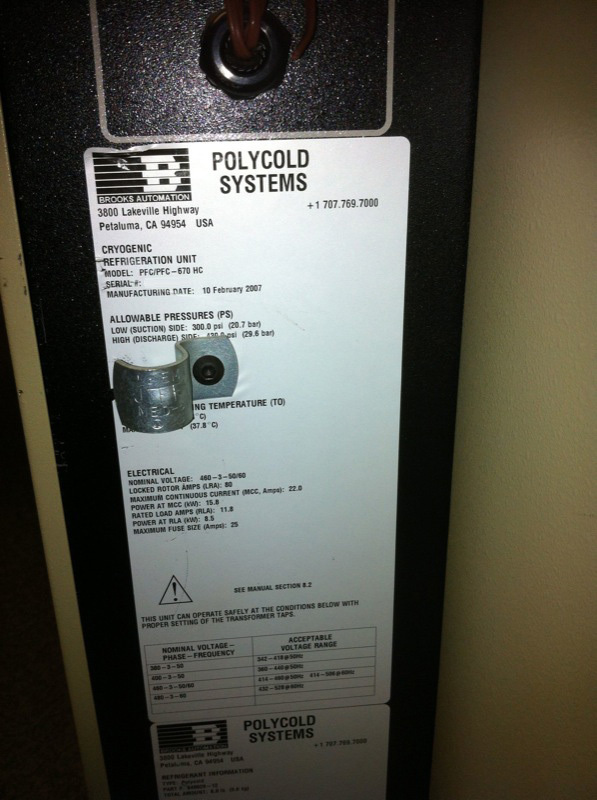 POLYCOLD PFC 670 HC チラー - 再循環・排熱 はセール価格 #9019432 で使用されています > CAE から購入
