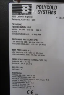 POLYCOLD PFC/PFC-1102 HC チラー - 再循環・排熱 はセール価格 #9056324, 2008 で使用されています ...