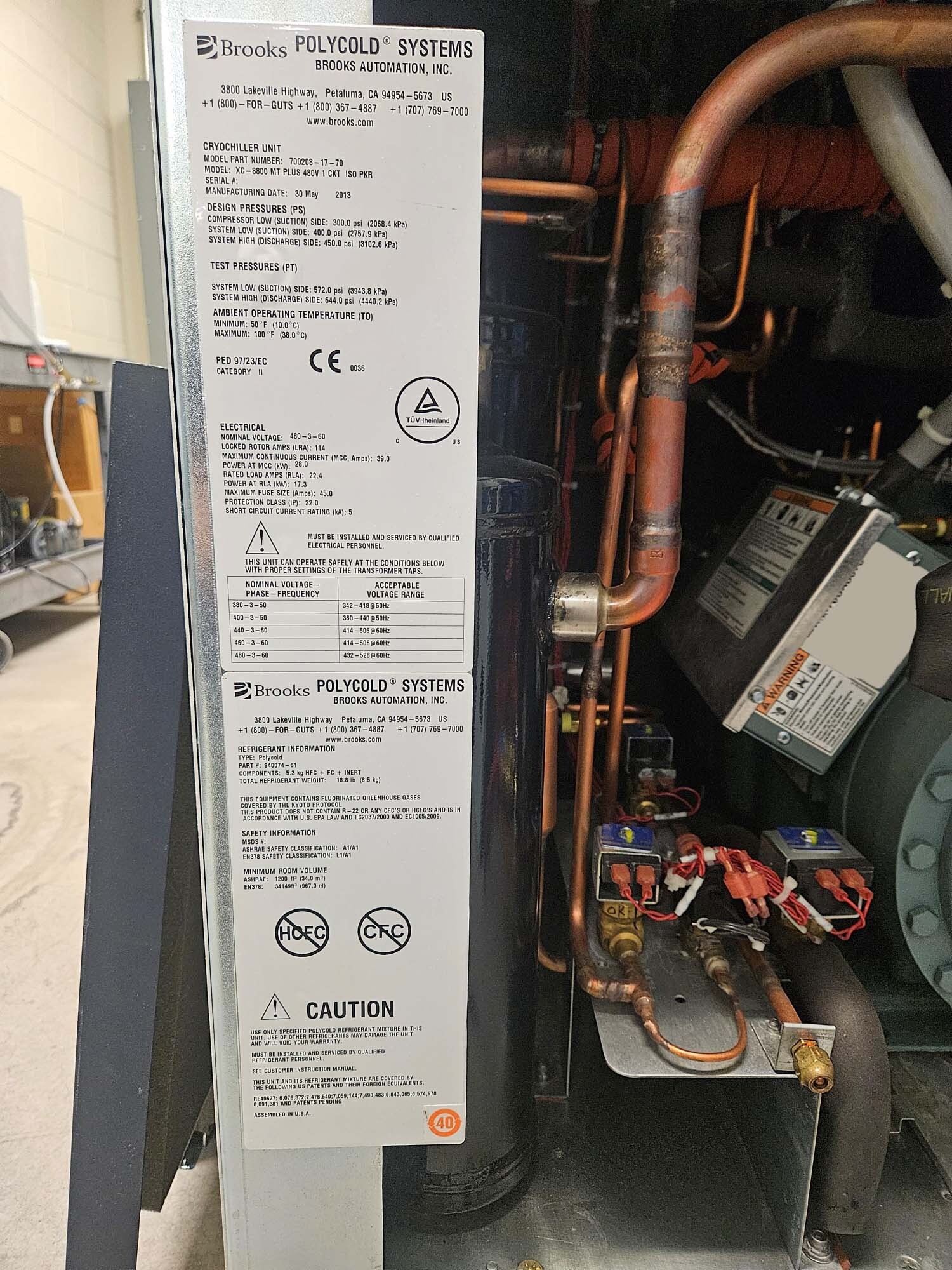 POLYCOLD XC-8800 MT Chiller used for sale price #293779306, 2013 > buy ...