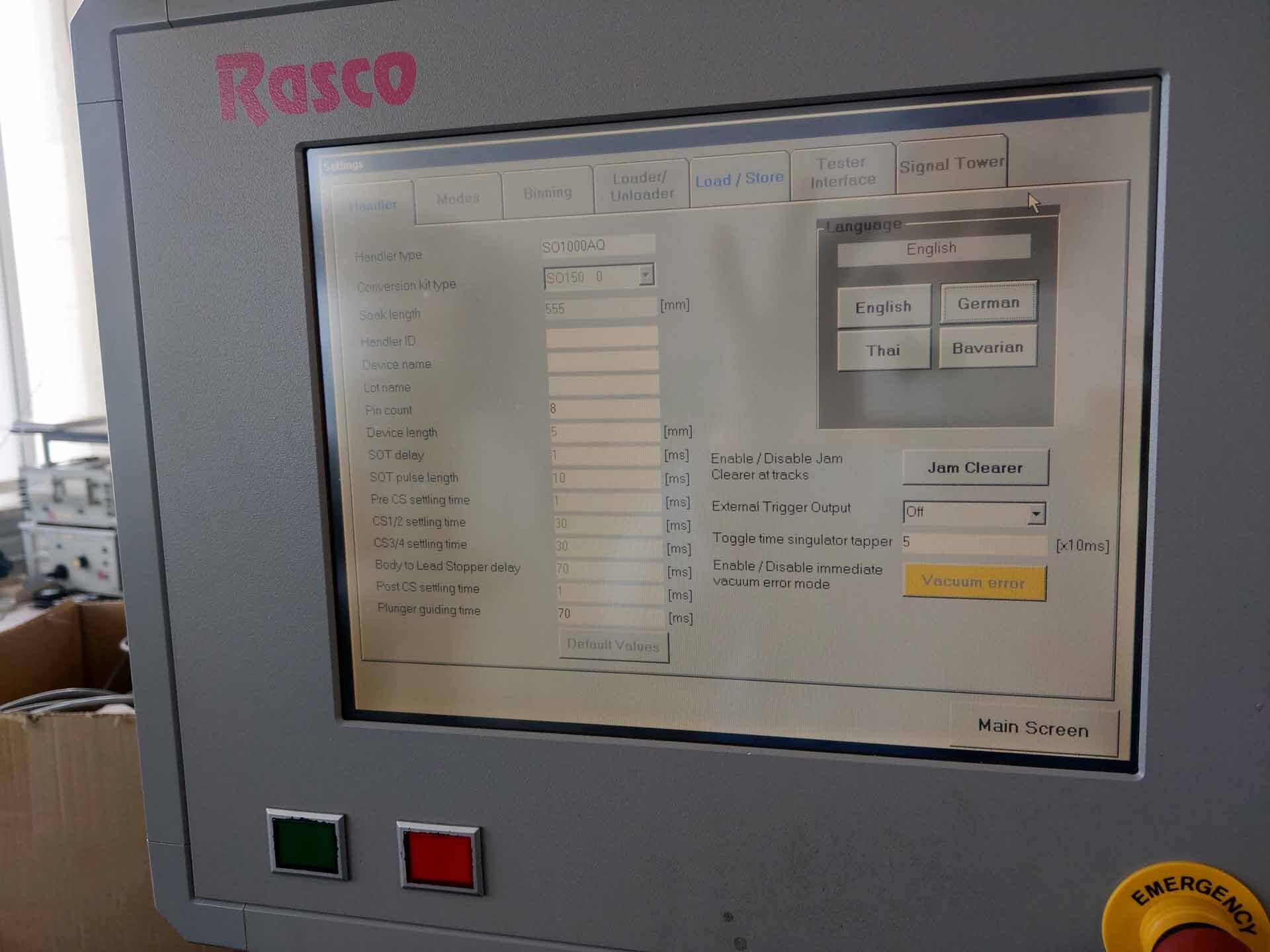 RASCO SO 1000A Handler 익숙한 판매용 가격 #293618669, 2000 > 사다 from CAE