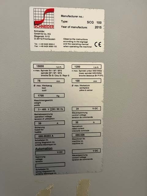 SCHNEIDER SCG 100 Used for sale price #293651303, 2015 > buy from CAE