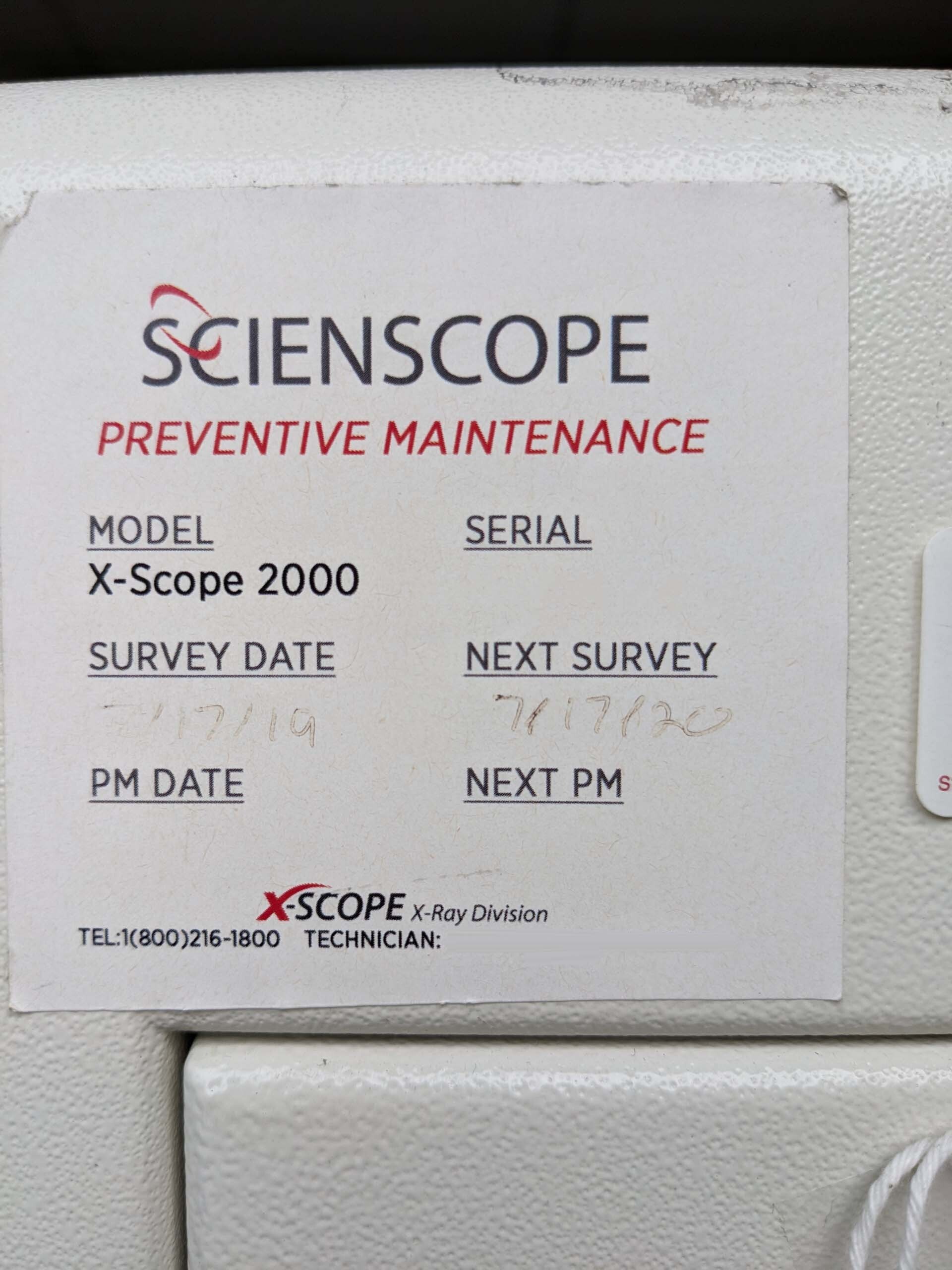 SCIENSCOPE X-Scope 2000 X-ray Equipment used for sale price #293761865 > buy from CAE