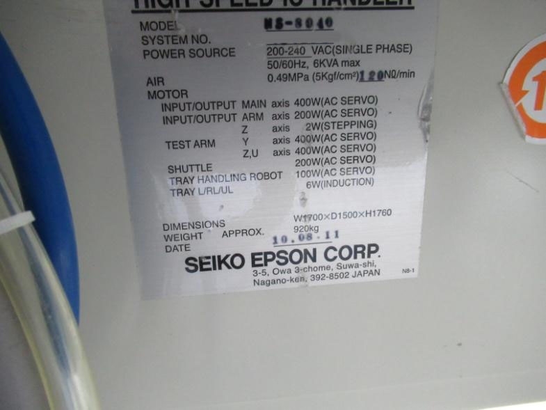 SEIKO / EPSON NS 8040 Handler 사용됨 판매용 가격 #9210073, 2010 > 구매 로부터 CAE