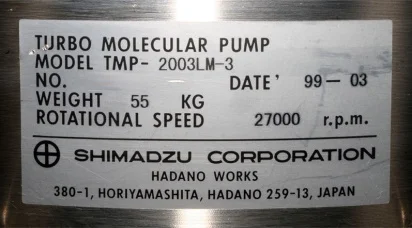 SHIMADZU TMP-2003LM-3 펌프 판매 가격 #192113, 1999에 사용됨 > CAE에서 구매