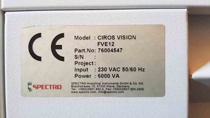SPECTRO CIROS VISION FVE12 Spectrometer used for sale price #9399624 ...