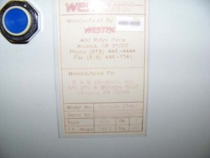 STOELTING / TREK / WESTEK Westkleen Formula 214RS Wafer Processing ...