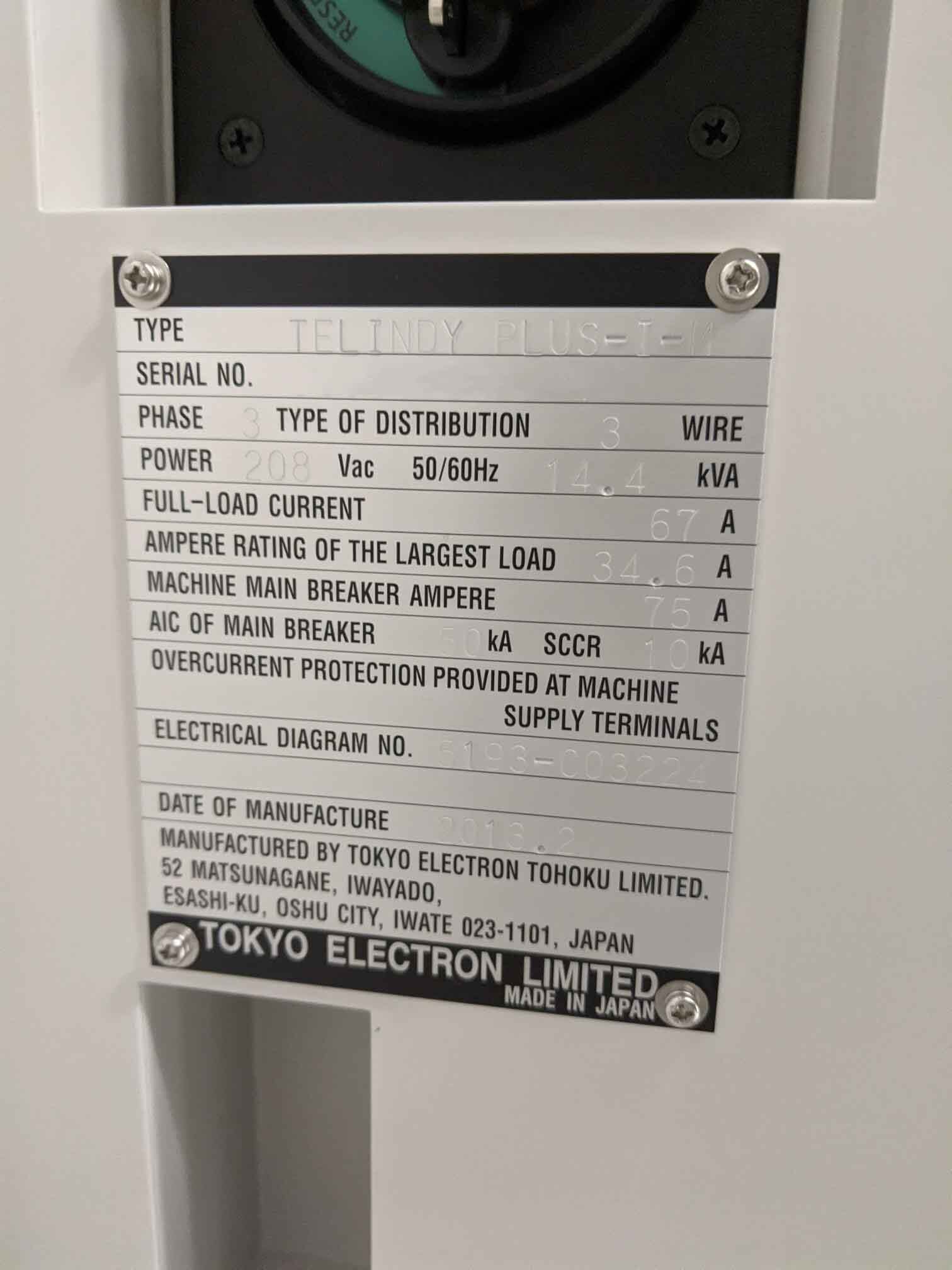 TEL / TOKYO ELECTRON TELINDY Plus 에처/애셔 판매 가격 #293778317, 2013에 사용됨 > CAE에서 구매