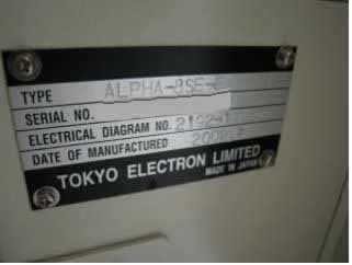 TEL / TOKYO ELECTRON Alpha 8SE 확산로 판매 가격 #9124707, 2002에 사용됨 > CAE에서 구매
