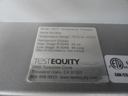 TEST EQUITY 1007C Chamber used for sale price #176839 > buy from CAE