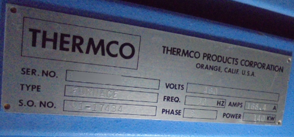 THERMCO 4900 Diffusion Furnace used for sale price #293813264 > buy ...