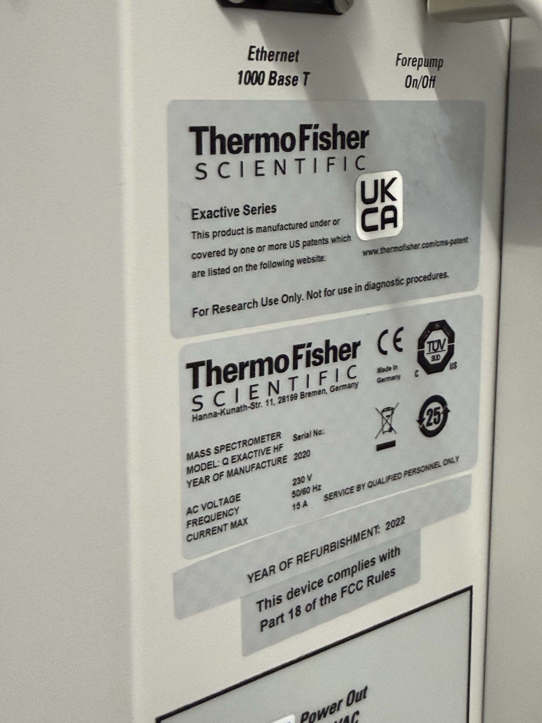 THERMO FISHER SCIENTIFIC Q Exactive HF-X Spectrometer used for sale ...