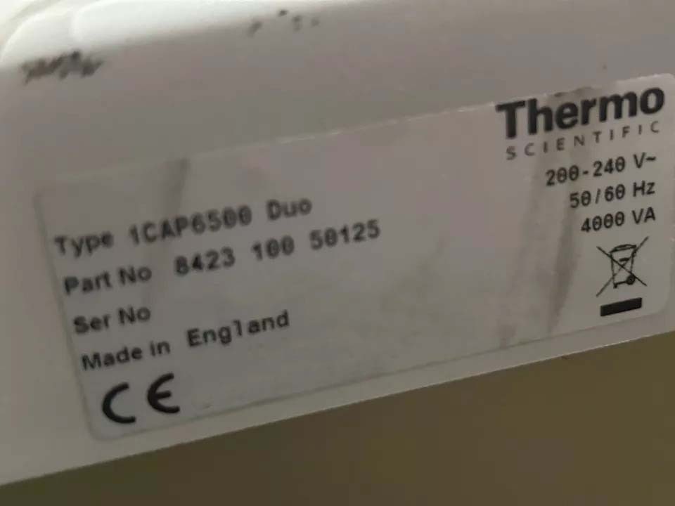 THERMO SCIENTIFIC iCAP 6000 Series 분광계 판매 가격 #293758967, 2008에 사용됨 ...