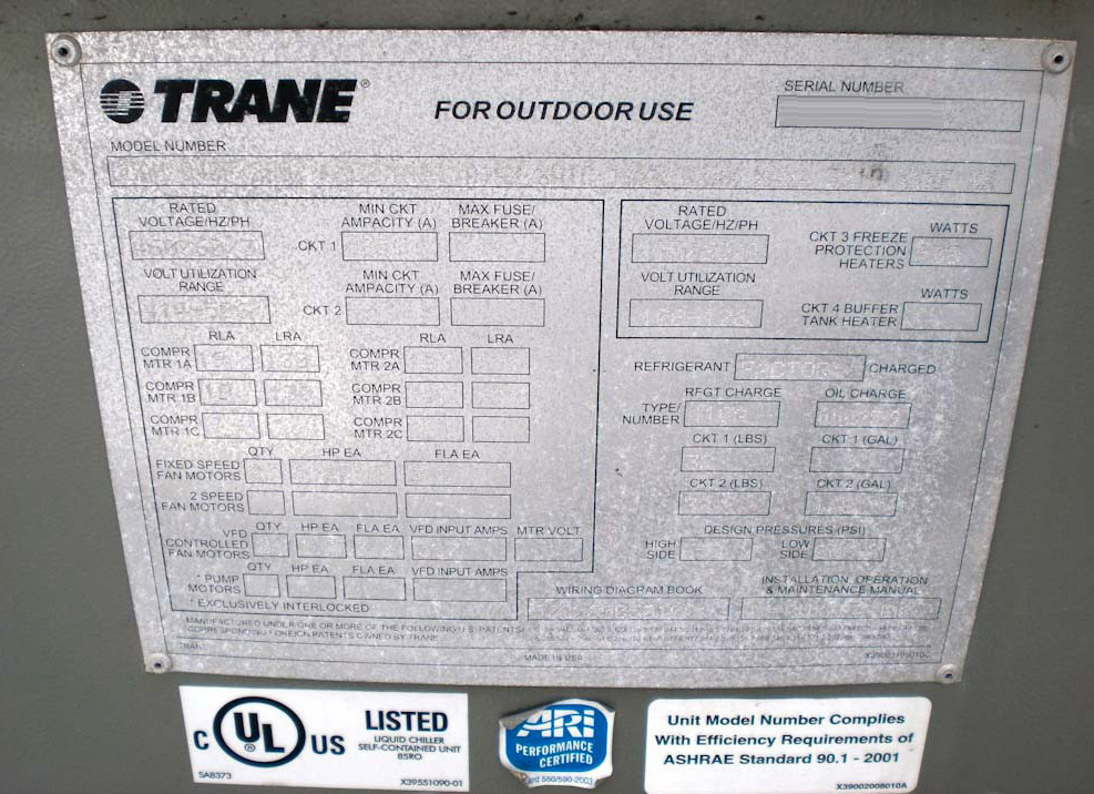 TRANE CGAM Chiller used for sale price #9029129 > buy from CAE